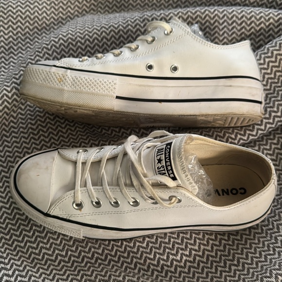Converse | Shoes | Low Top Platform White Converse | Poshmark